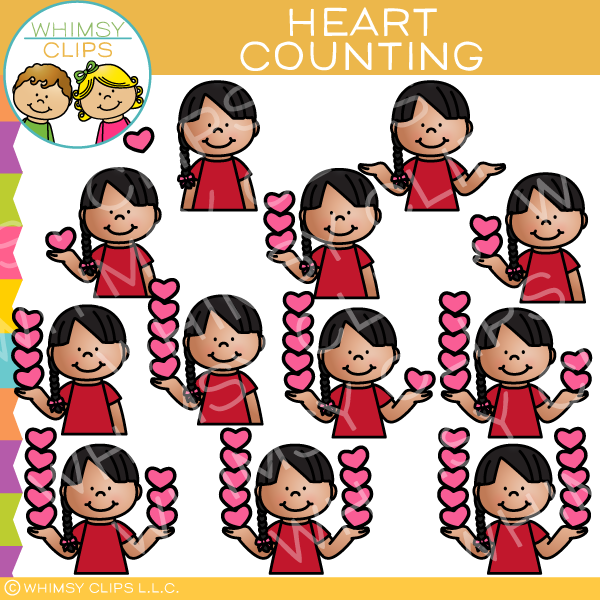 Kid Counting Hearts Clip Art – Whimsy Clips