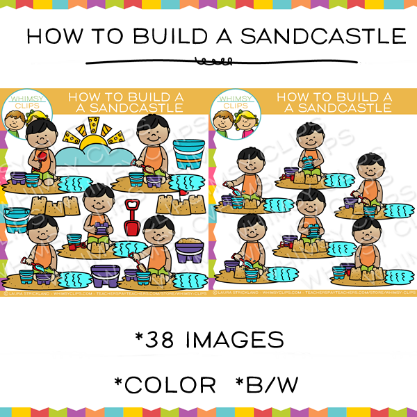 Building A Sandcastle Clipart