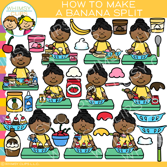 How to Make a Banana Split Clip Art – Whimsy Clips
