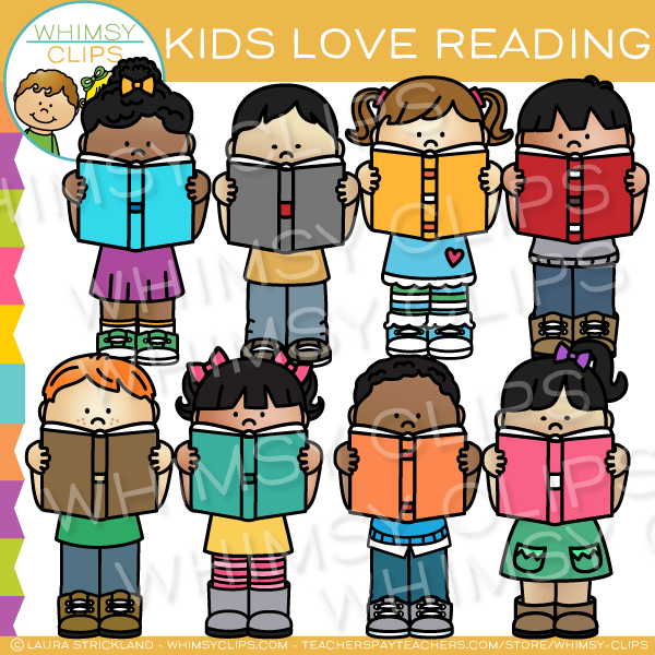 Kid Reading Clipart Black And White
