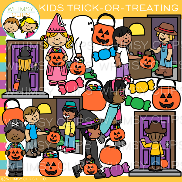 Kids Trick Or Treat Clipart