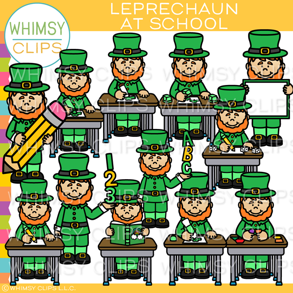 Leprechaun at School Clip Art – Whimsy Clips
