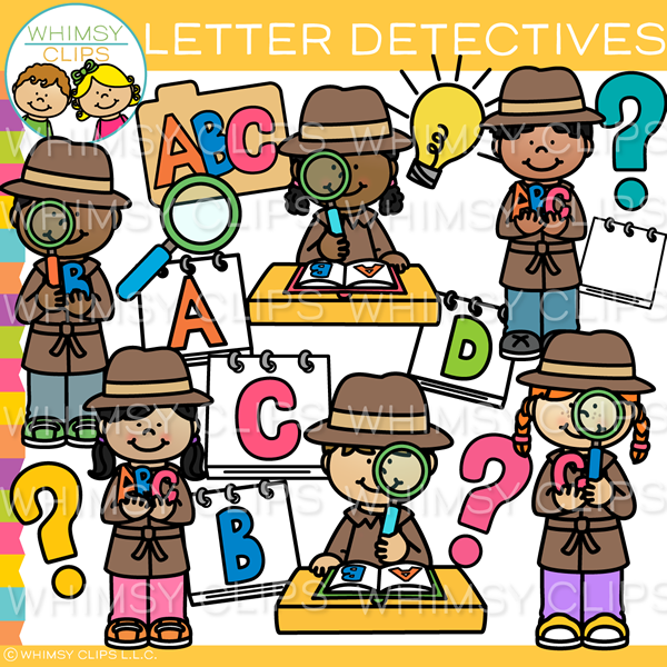 Kids Letter Detectives Clip Art – Whimsy Clips