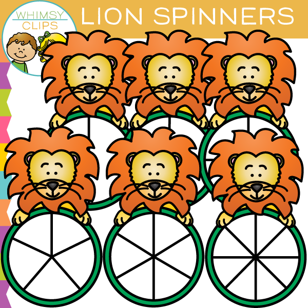 Colorful Lion Spinners Clip Art, Images & Illustrations | Whimsy Clips