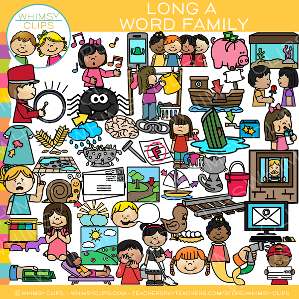 Long A Word Family Clip Art – Whimsy Clips