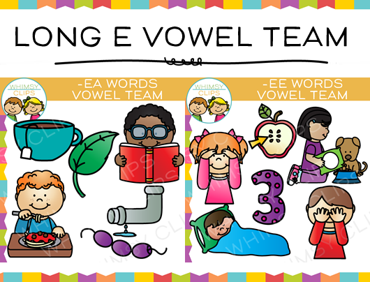 Vowel Team Long E Clip art Bundle – Whimsy Clips