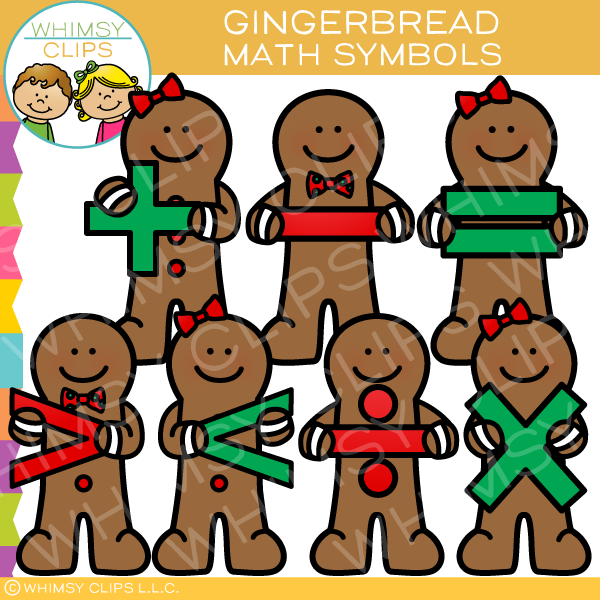 Gingerbread Math Symbols Clip Art – Whimsy Clips