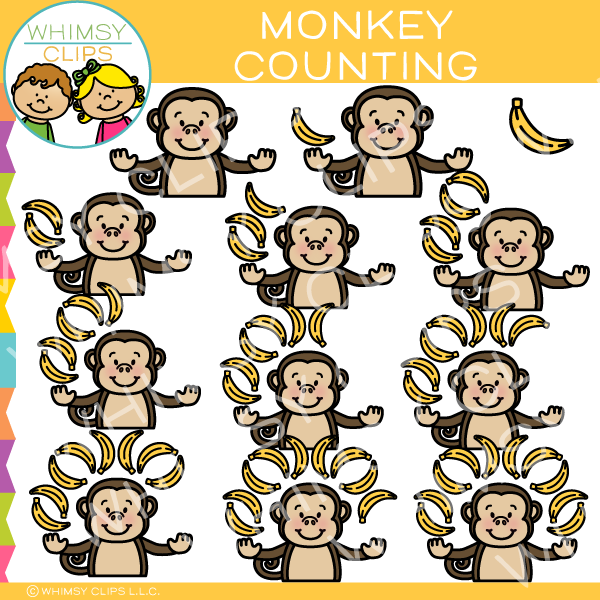 Monkey Counting Clip Art – Whimsy Clips