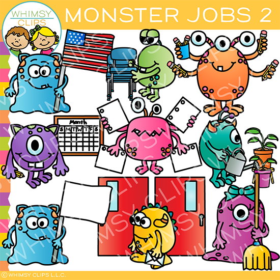 Monster Classroom Jobs Clip Art - Set Two – Whimsy Clips