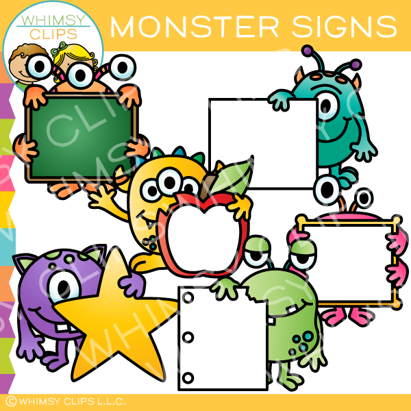 Monster Signs Clip Art – Whimsy Clips