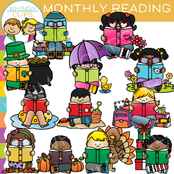 Melonheadz Reading Clip Art