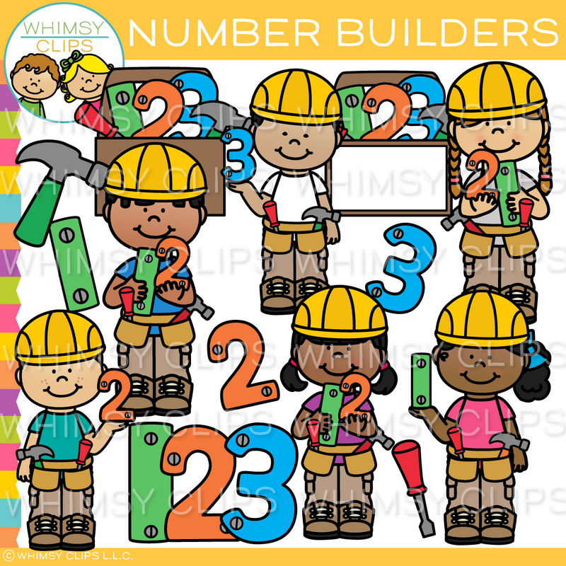Kids Number Builders Clip Art – Whimsy Clips