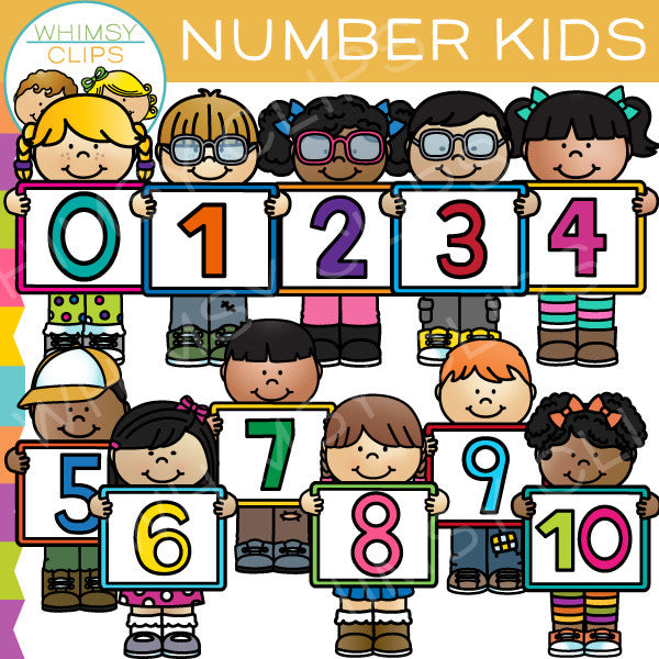 Number Kids Clip Art Bundle, Images & Illustrations | Whimsy Clips