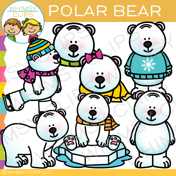 Polar Bear in the Winter Clip Art – Whimsy Clips