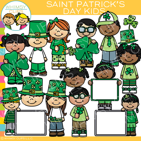Saint Patrick's Day Kids Clip Art, Images & Illustrations | Whimsy Clips