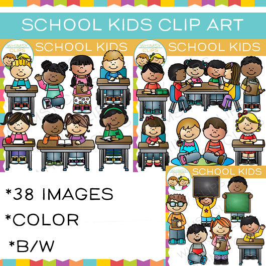 Children Working Together At School Clipart
