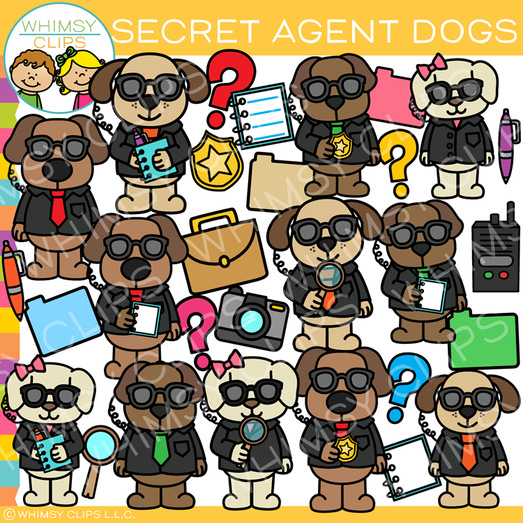 Secret Agent Spy Dogs Clip Art – Whimsy Clips