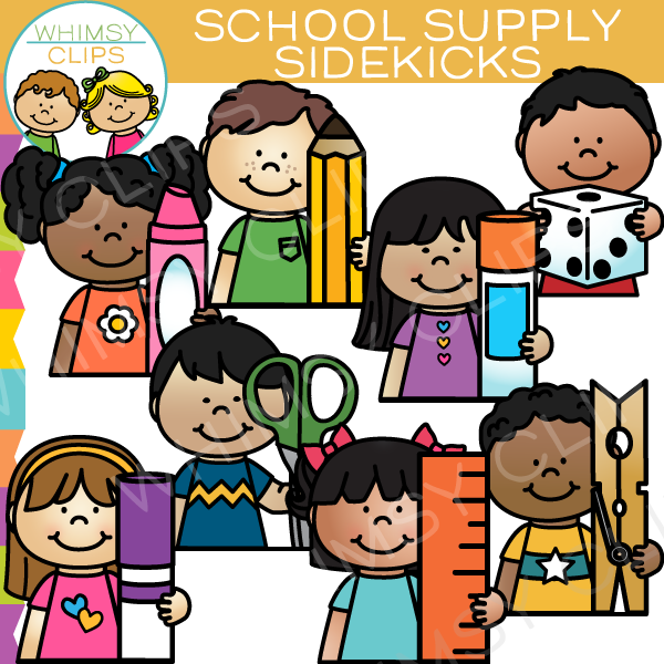Sidekicks School Supply Clip Art – Whimsy Clips