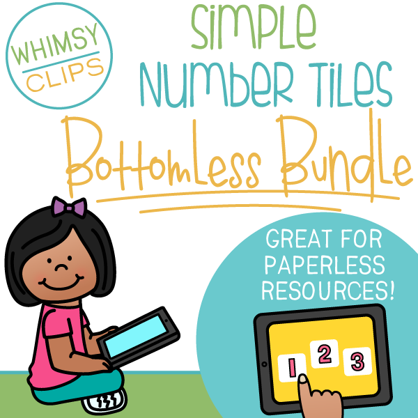 Simple Number Tiles Clip Art - BOTTOMLESS Bundle - Moveable Images ...