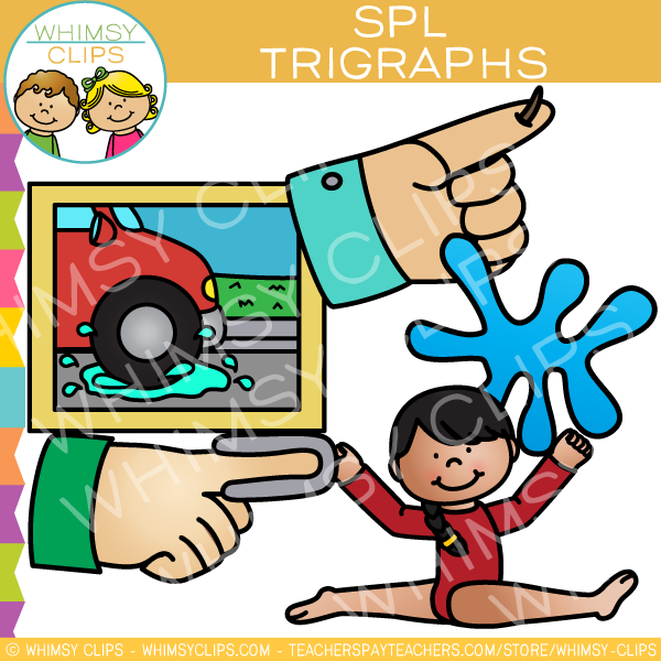 Beginning Trigraphs Clip Art - SPL Words – Whimsy Clips