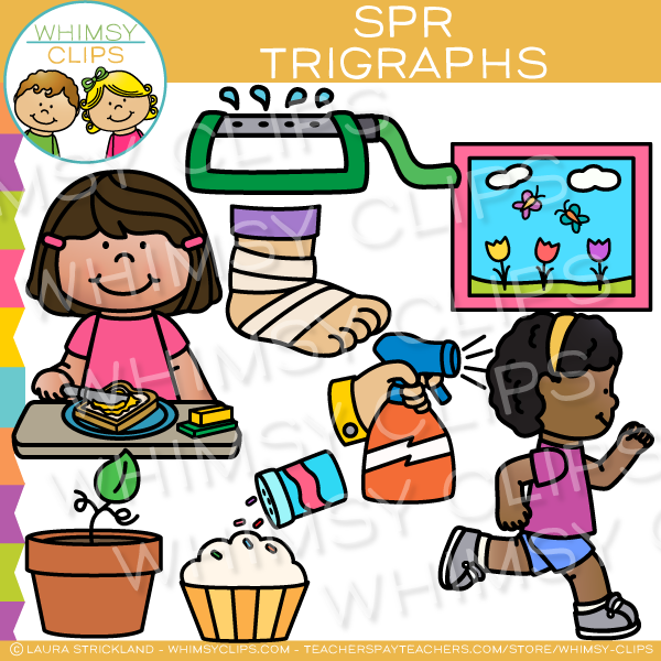 Beginning Trigraphs Clip Art - SPR Words – Whimsy Clips