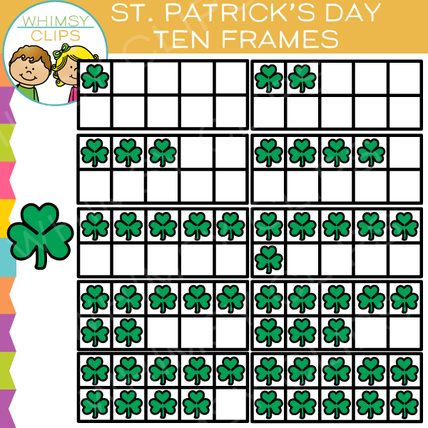 St. Patrick's Day Ten Frames Clip Art – Whimsy Clips