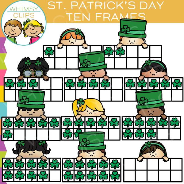 St. Patrick's Day Ten Frames Clip Art – Whimsy Clips