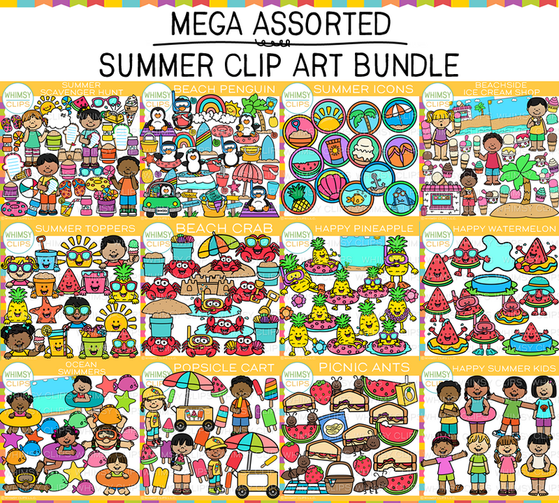 Mega Assorted Summer Clip Art Bundle – Whimsy Clips