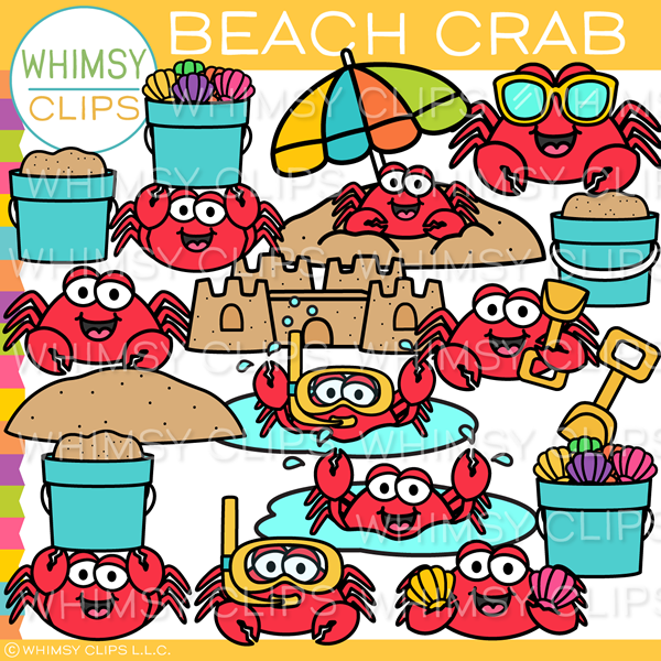 Summer Beach Crab Clip Art – Whimsy Clips