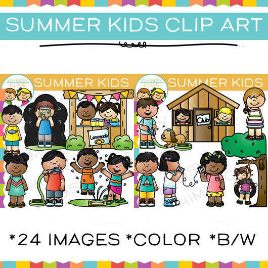 Summer Kids Clip Art – Whimsy Clips