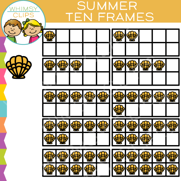 Summer Ten Frame Clip Art – Whimsy Clips