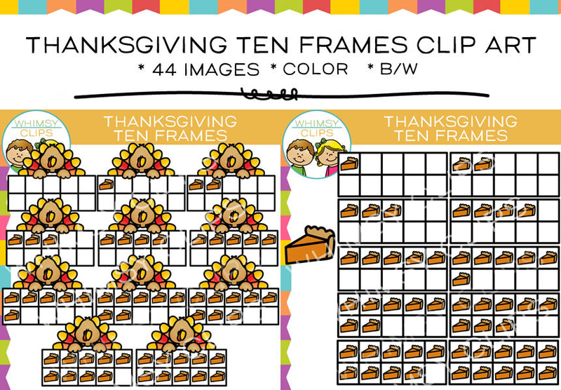 Thanksgiving Ten Frames Clip Art – Whimsy Clips