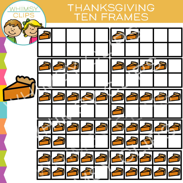 Thanksgiving Ten Frames Clip Art – Whimsy Clips