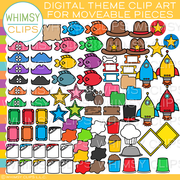 Moveable Theme Clip Art for Paperless Resources – Whimsy Clips