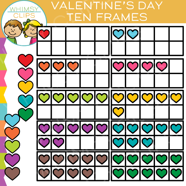 Valentine's Day Ten Frames Clip Art – Whimsy Clips