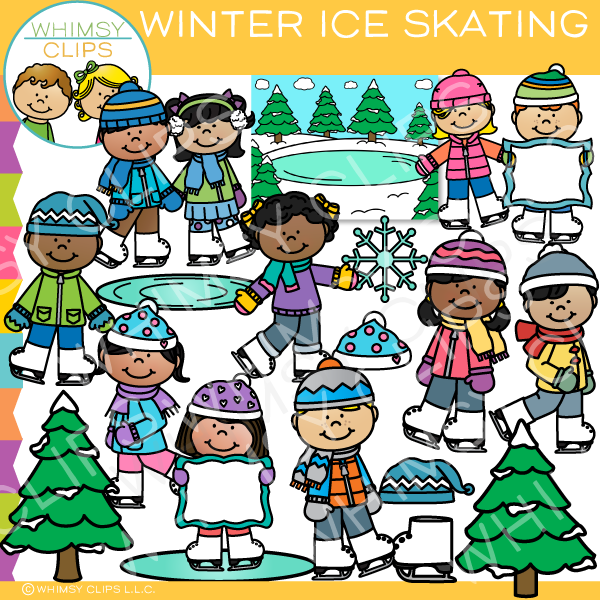 Kids Ice Skating Clip Art