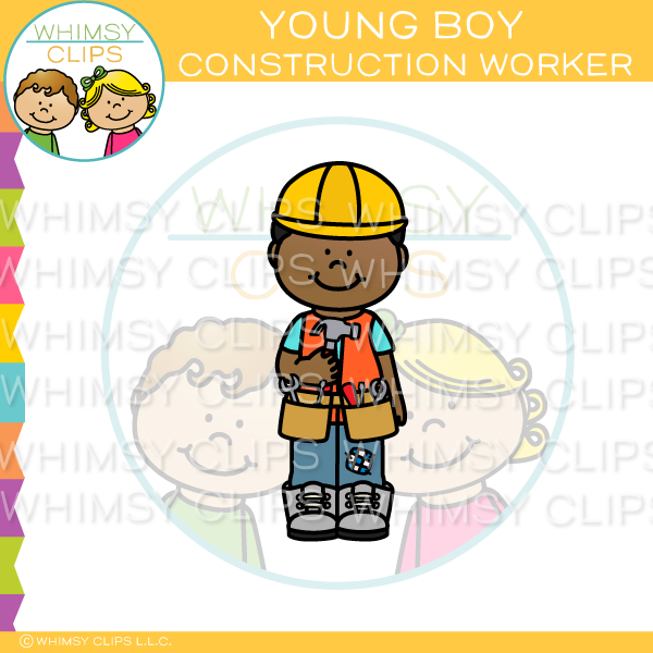 Young Boy Construction Worker Clip Art – Whimsy Clips