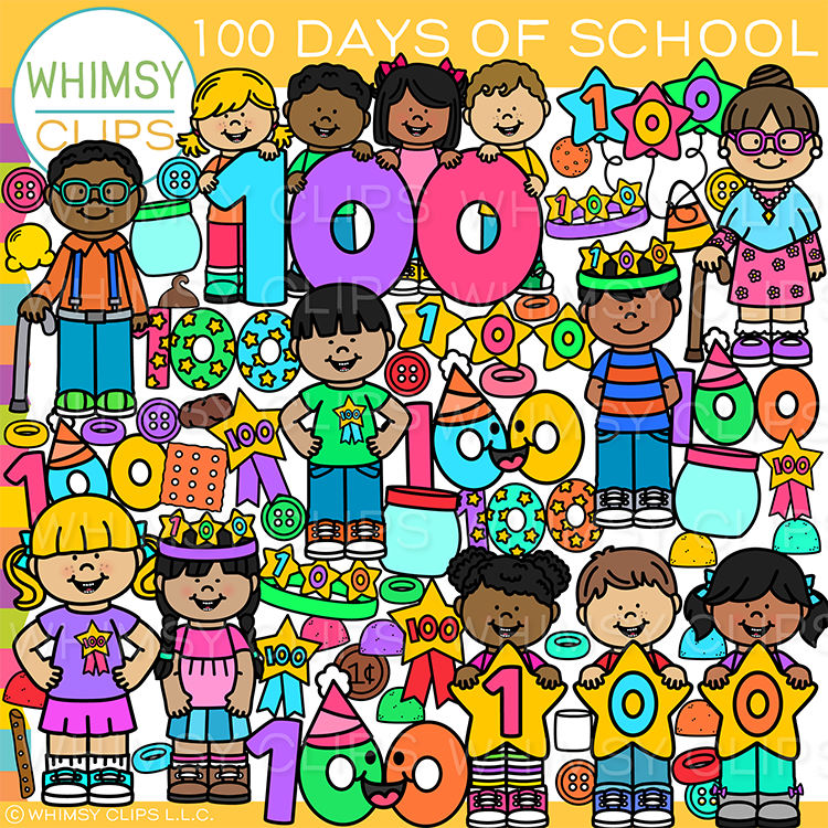 One Hundred Days of School Clip Art – Whimsy Clips