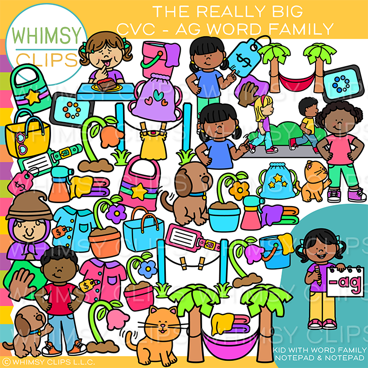 The Really Big CVC AG Word Family Clip Art, Images & Illustrations ...