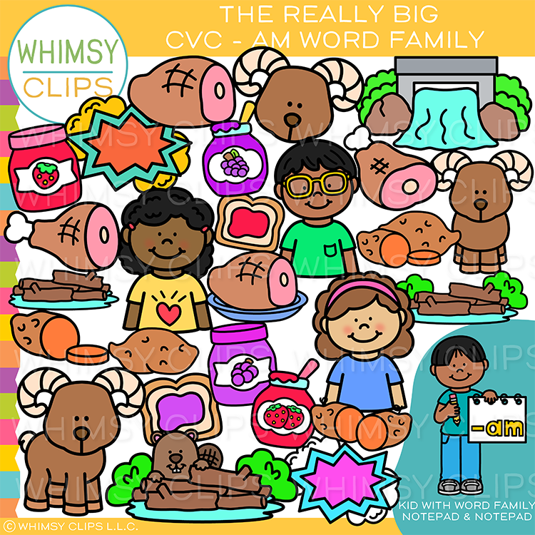 The Really Big CVC AM Word Family Clip Art, Images & Illustrations ...