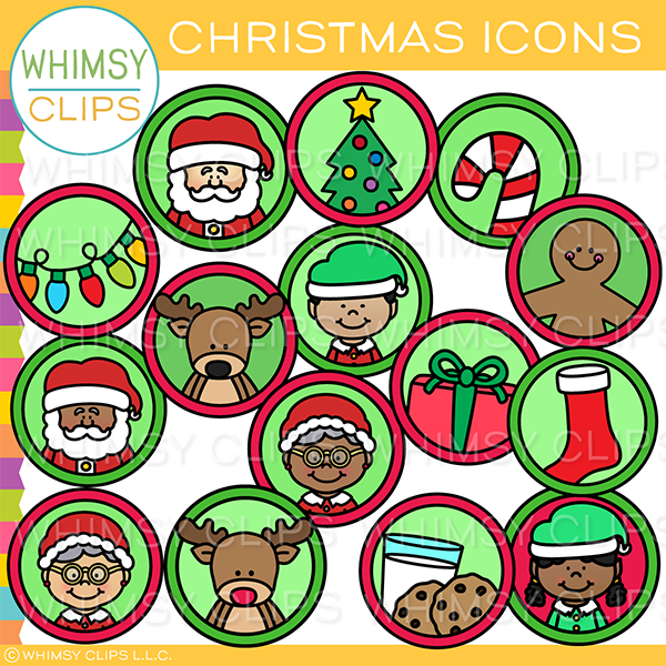 Symbol Icons For a Classic Christmas Clip Art, Images & Illustrations ...