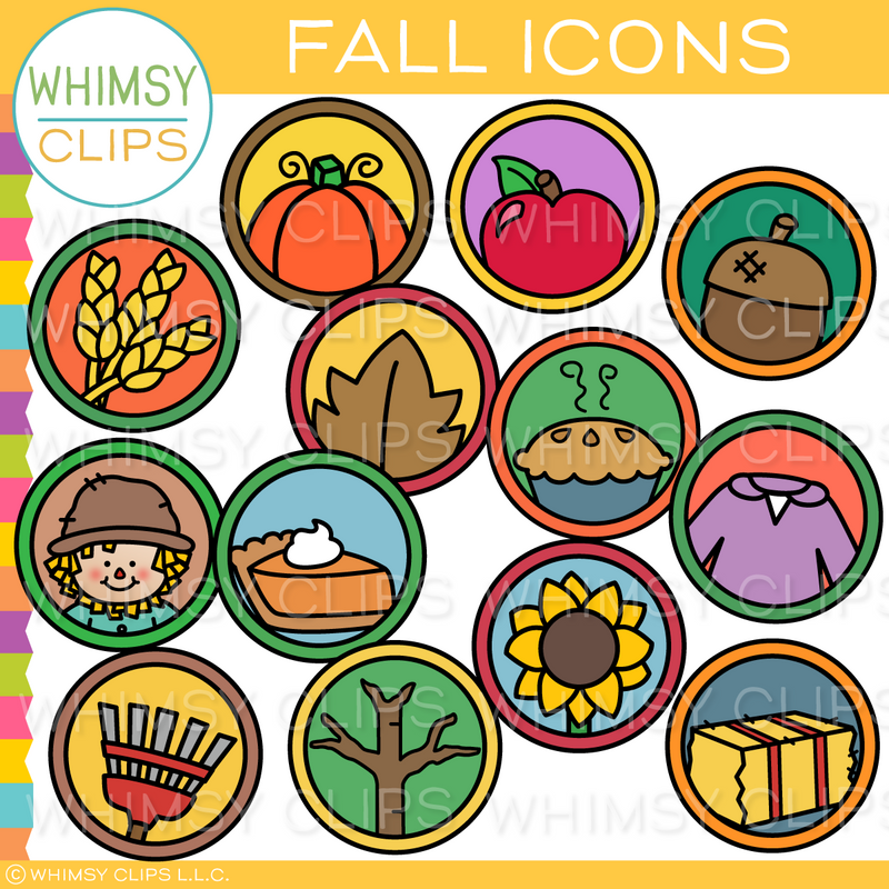Fall Season Icons Clip Art, Images & Illustrations | Whimsy Clips