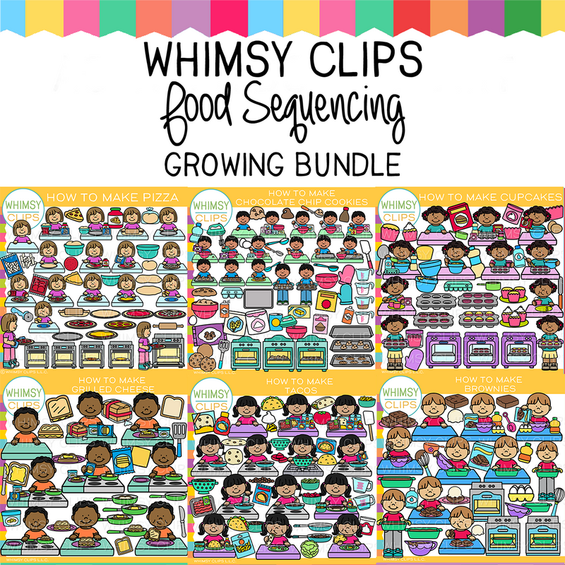Food Sequencing Clip Art Bundle, Images & Illustrations | Whimsy Clips