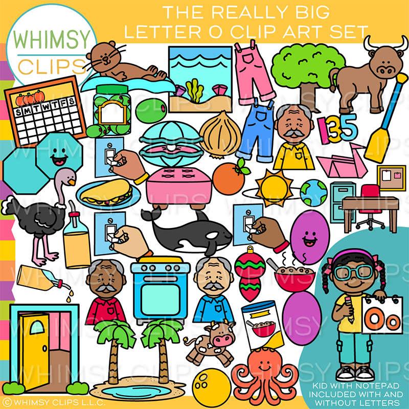 The Really Big Alphabet Letter O Clip Art Set – Whimsy Clips