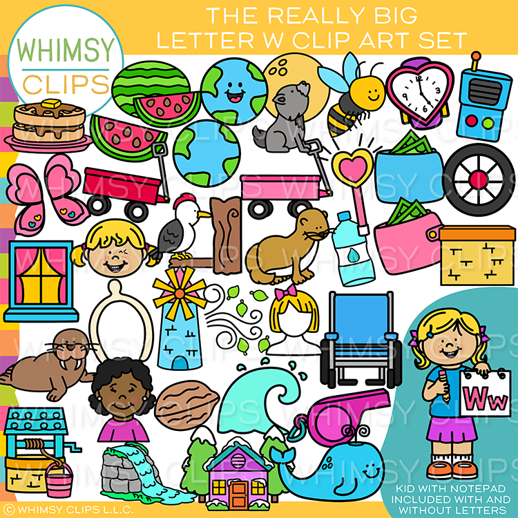 The Really Big Alphabet Letter W Clip Art Set, Images & Illustrations ...