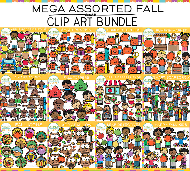 Mega Assorted Fall Clip Art Bundle – Whimsy Clips