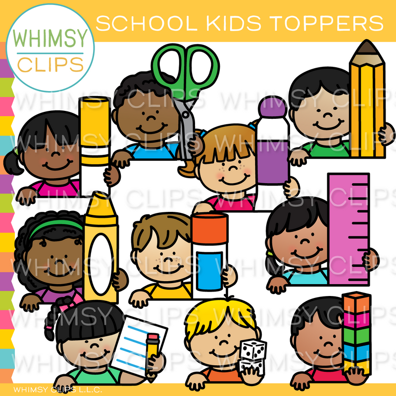 School Kids Toppers Clip Art – Whimsy Clips
