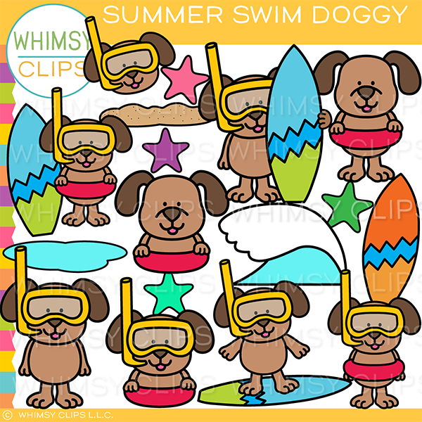 Swim Doggy Clip Art – Whimsy Clips