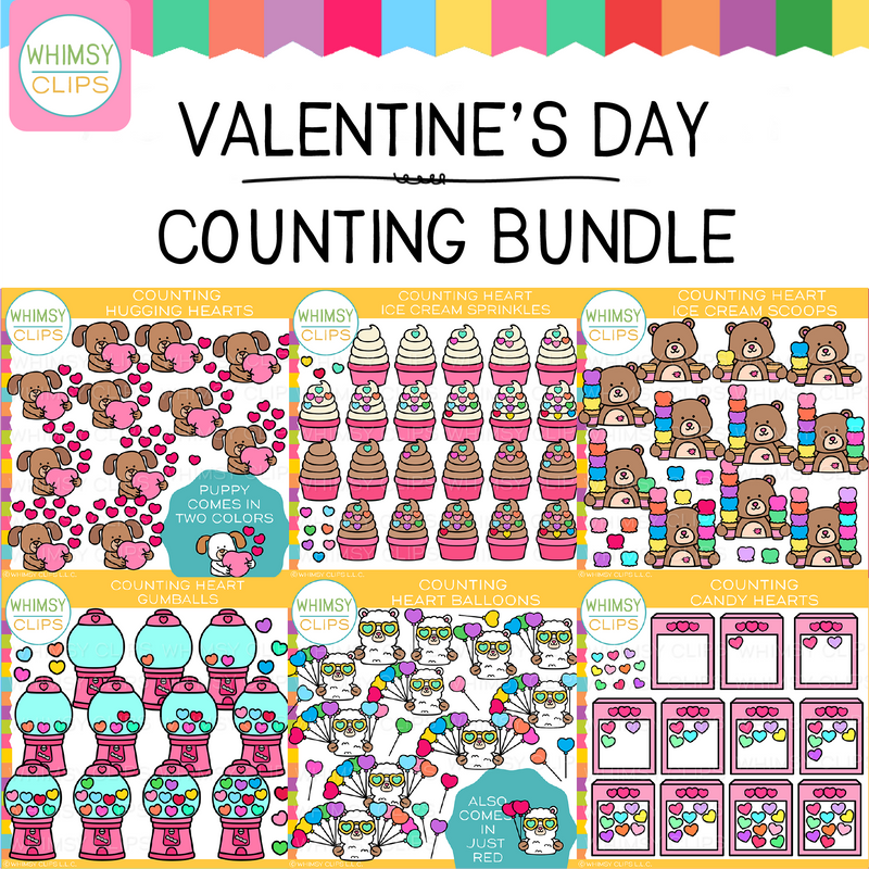 Valentine's Day Counting Clip Art Bundle – Whimsy Clips