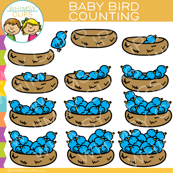 Blue Bird Counting Clip Art – Whimsy Clips